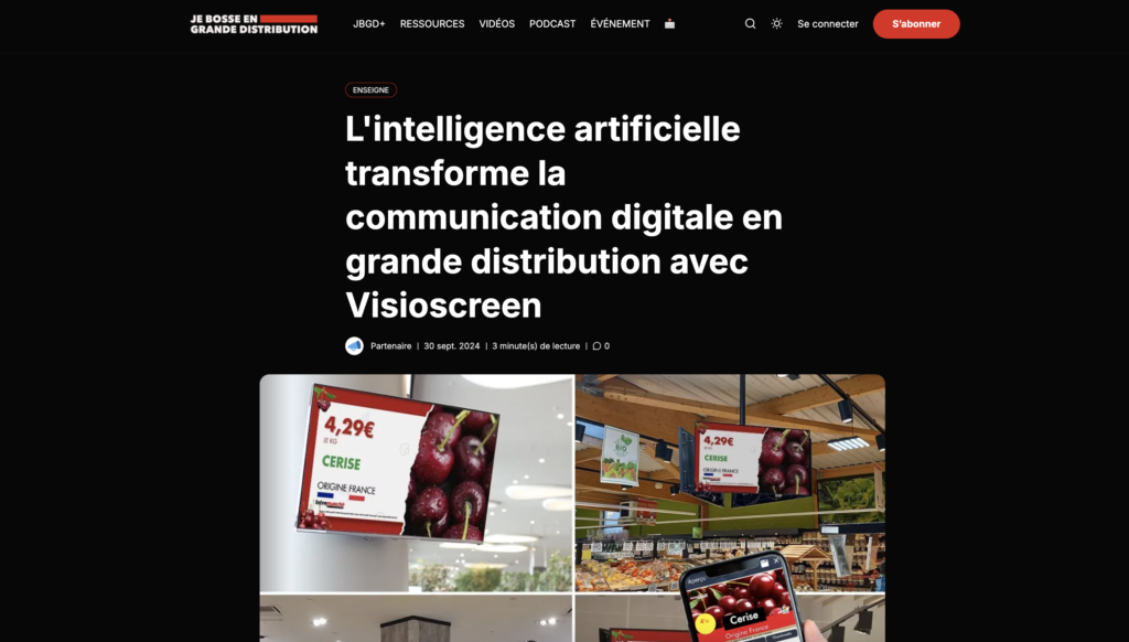 Le média "Je bosse en grande distribution" met à l'honneur Visioscreen ...